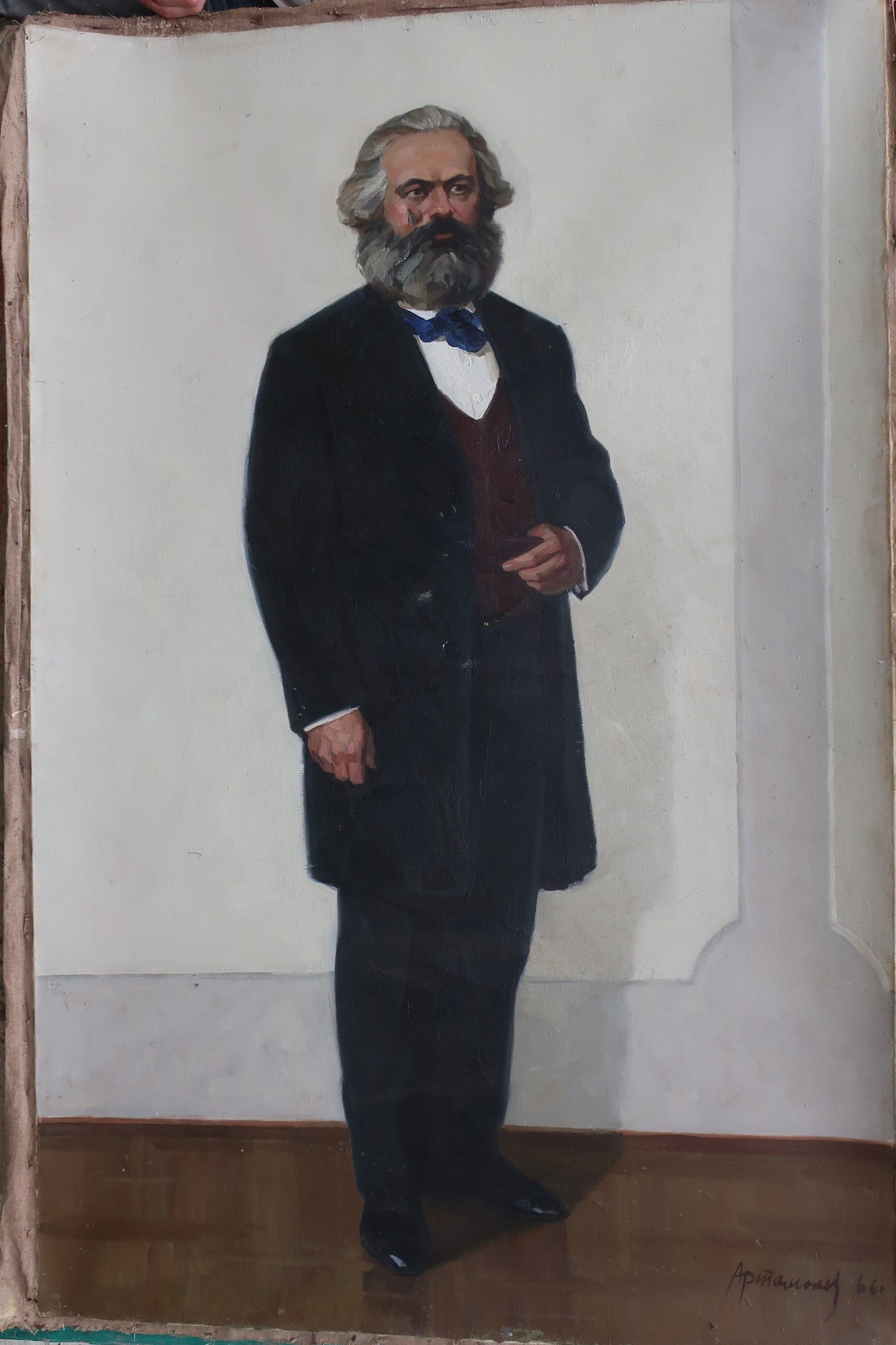 Karl Marx Large Male Portrait Antique Oil Painting Original - Etsy