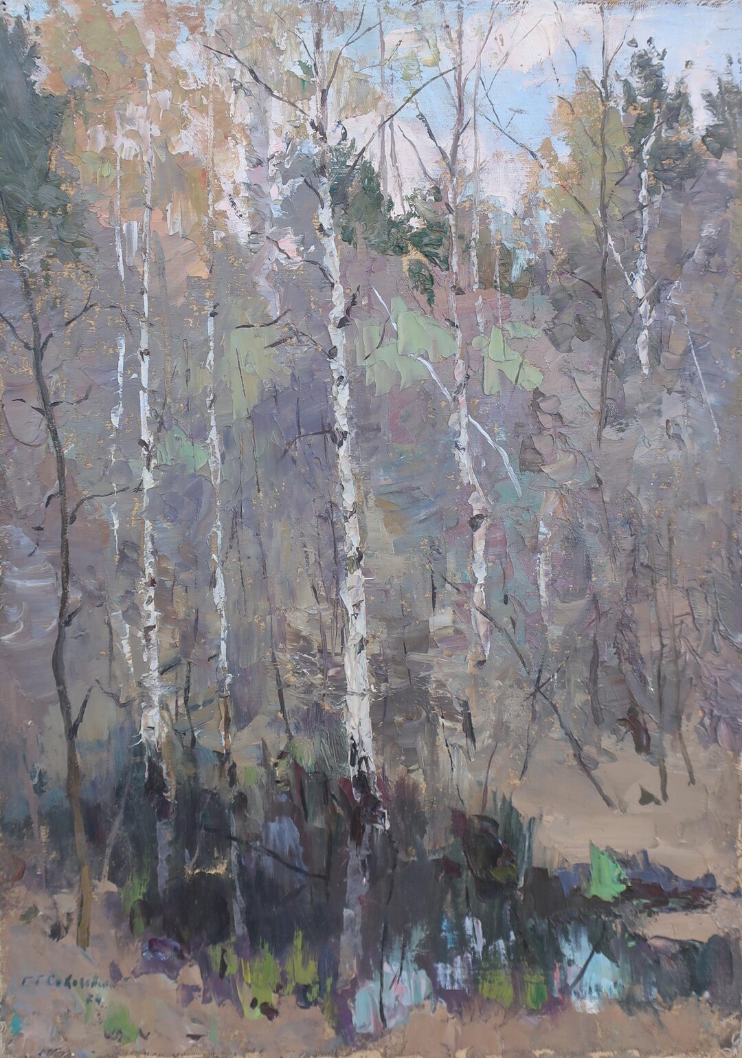Landscape Painting Impressionism Forest Landscape Woodland Scenery ...