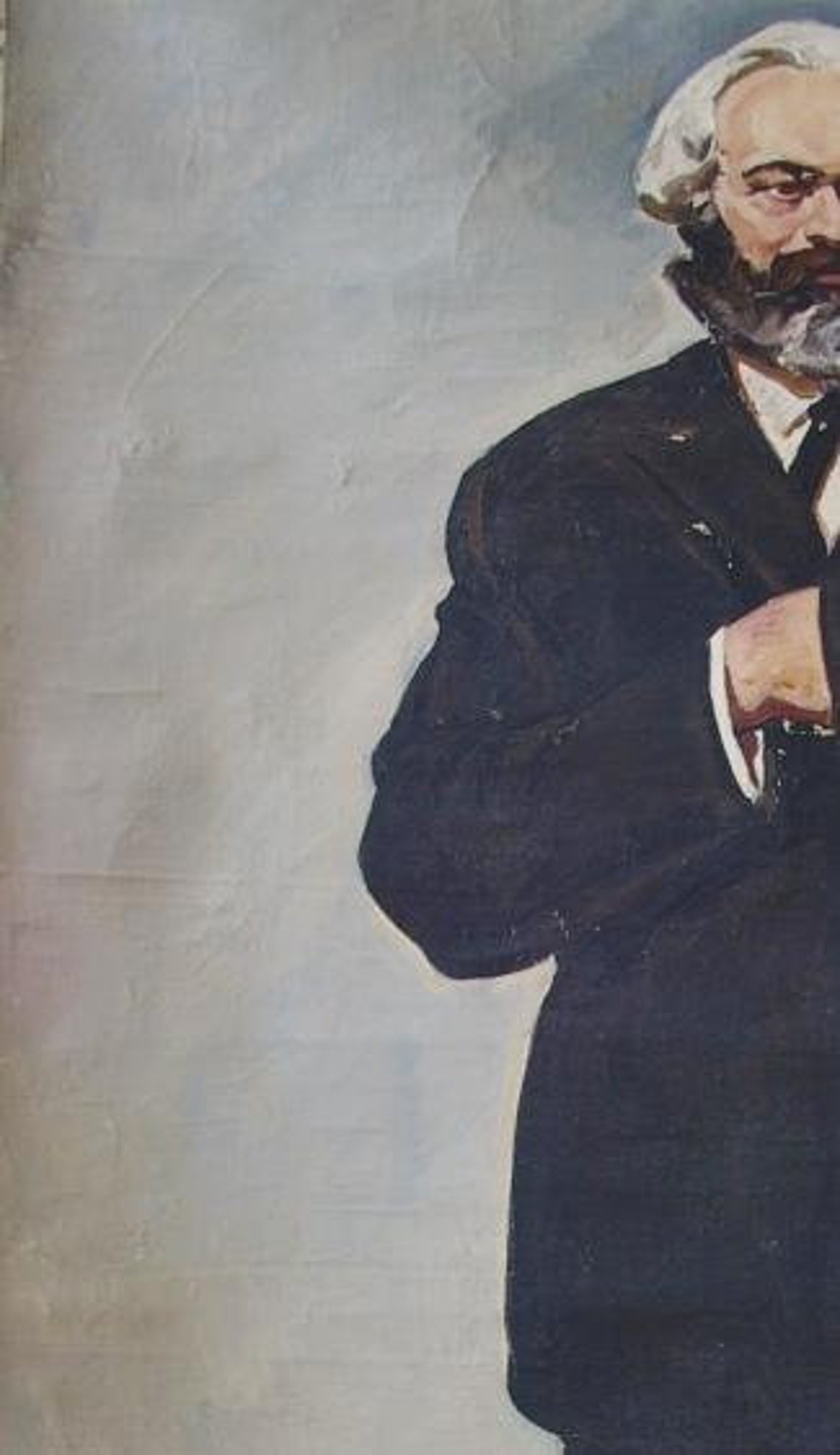 Karl Marx Portrait Large Male Portrait Antique Oil Painting - Etsy