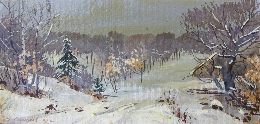 Landscape Painting Impressionism Winter Landscape Antique Oil - Etsy UK