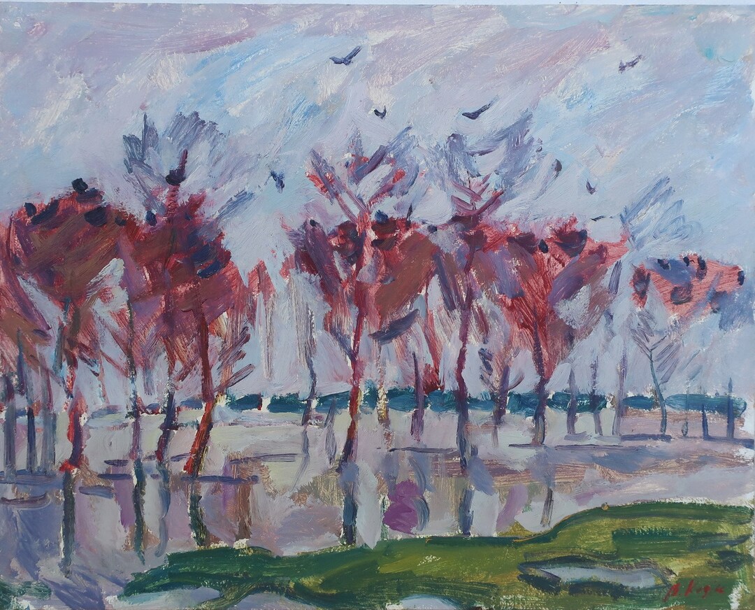 Ukrainian Impressionism Painting, Spring Landscape, Kozik, 1980s - Etsy