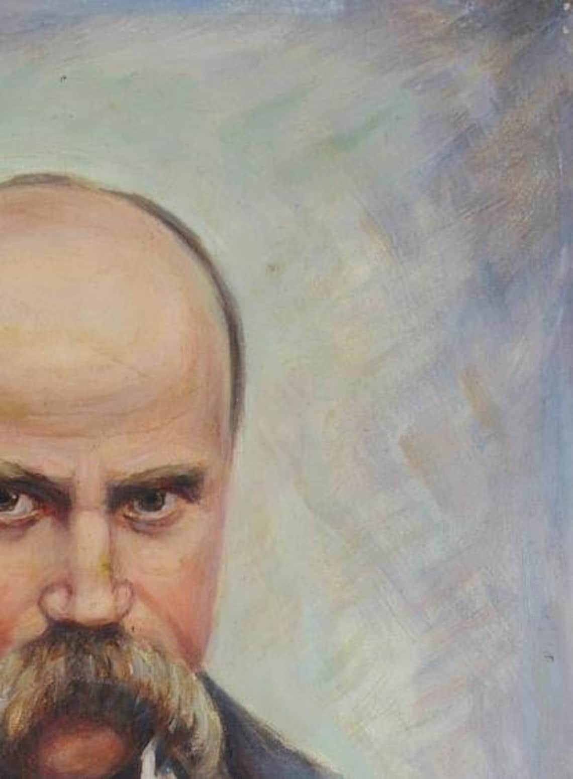 Taras Shevchenko Portrait Male Portrait Antique Oil Painting | Etsy