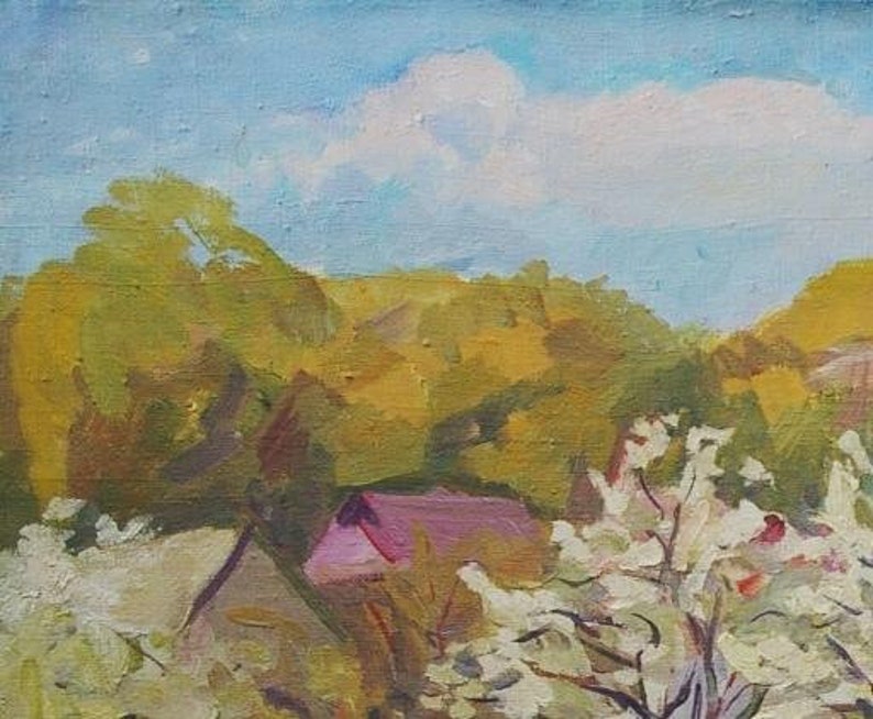Spring Painting Rural Landscape Impressionism Antique Oil - Etsy