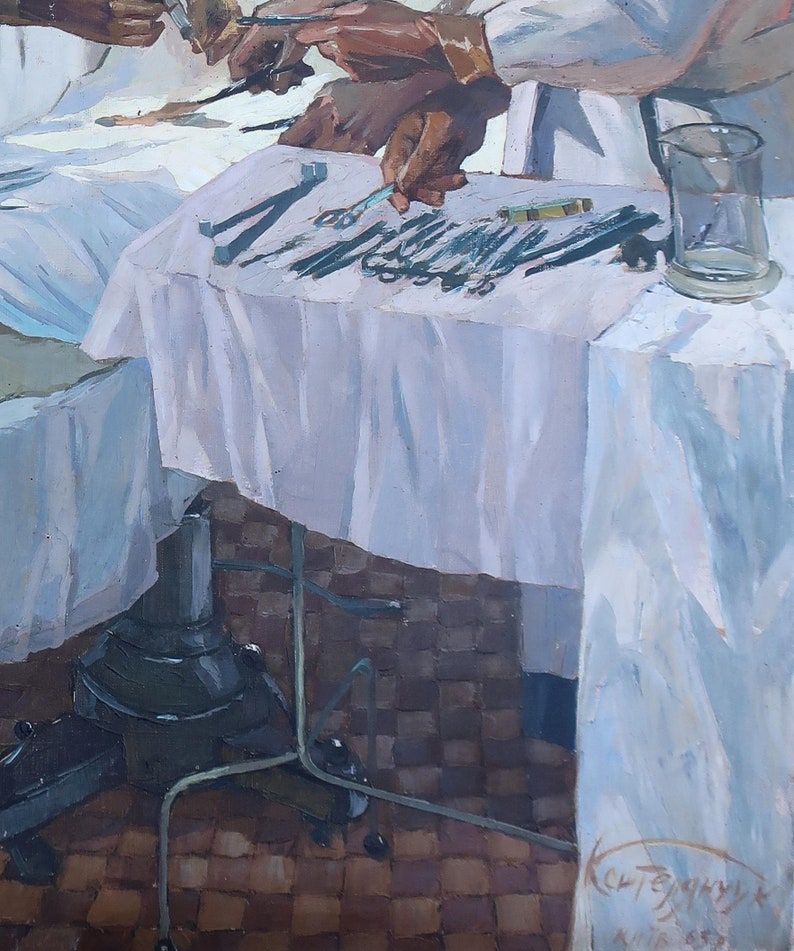 Soviet Scientists Science Antique Oil Painting Original - Etsy