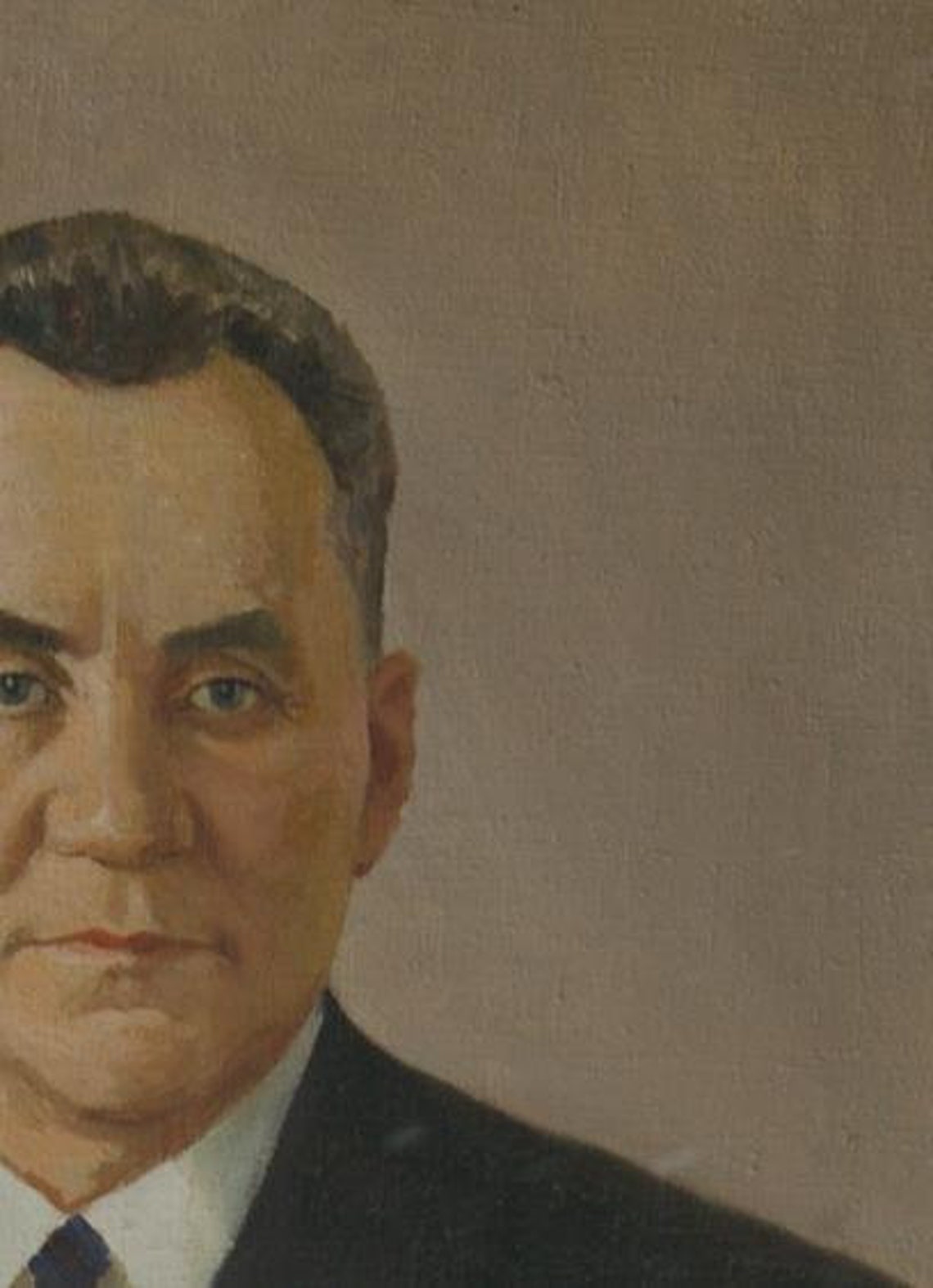 Portrait Politician Large Male Portrait Antique Oil Painting - Etsy