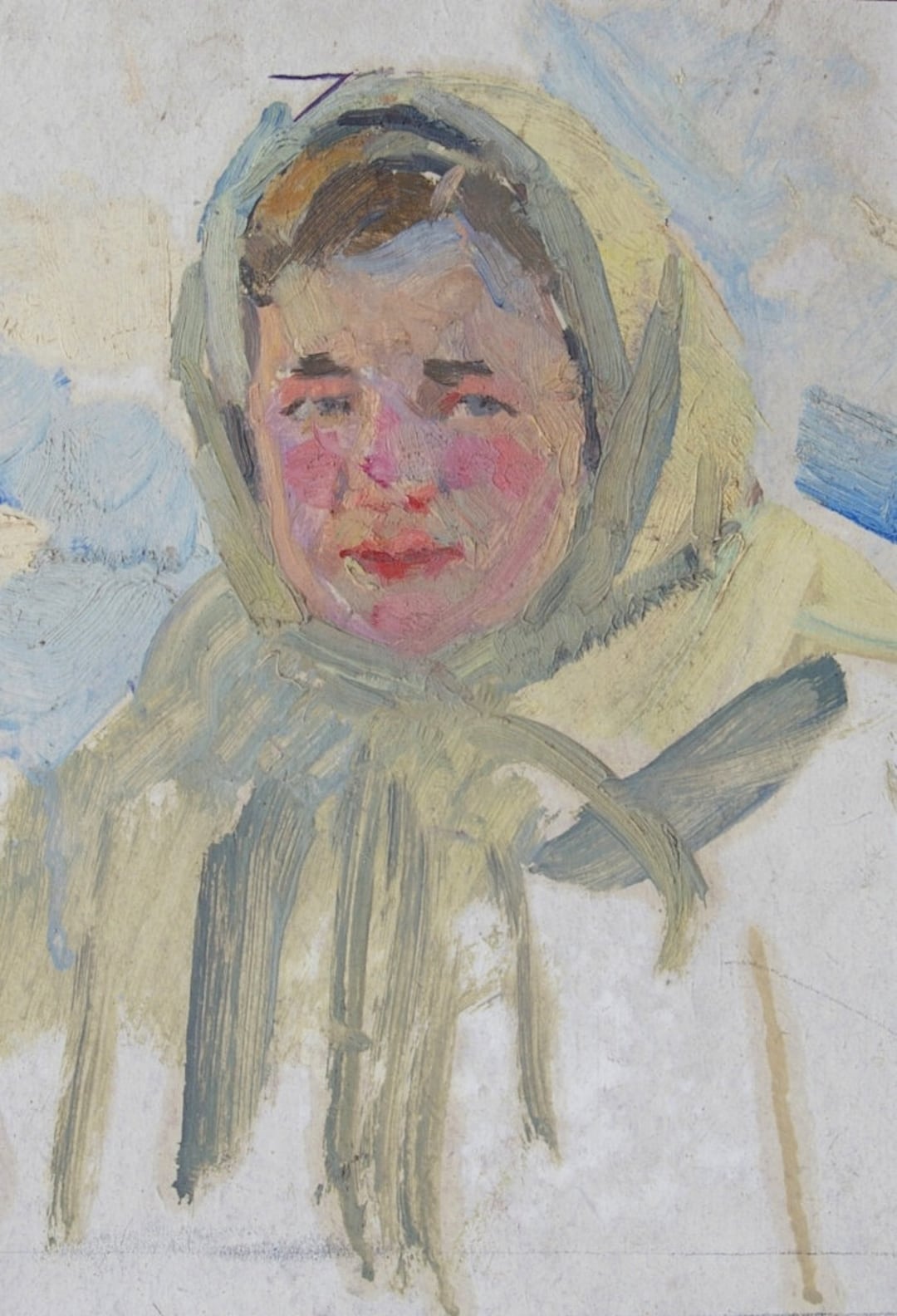 Portrait Soviet Woman Portrait Antique Oil Painting Original Socialist ...