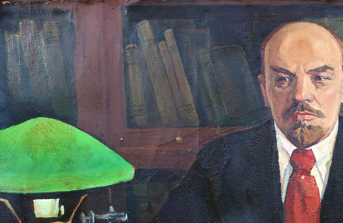 Vladimir Lenin Large Male Portrait Antique Oil Painting - Etsy UK