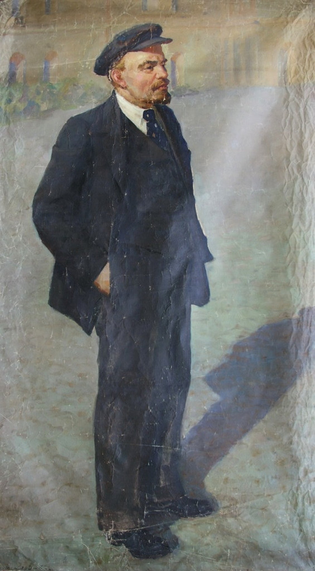 Vladimir Lenin Large Male Portrait Antique Oil Painting - Etsy