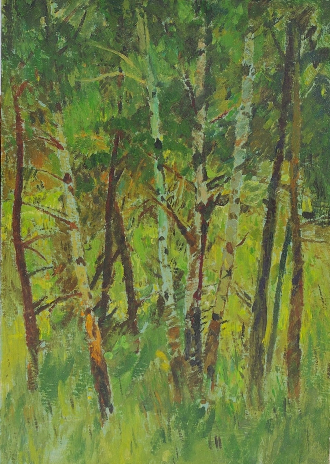 Impressionism Forest Landscape Woodland Scenery Antique Oil Painting ...