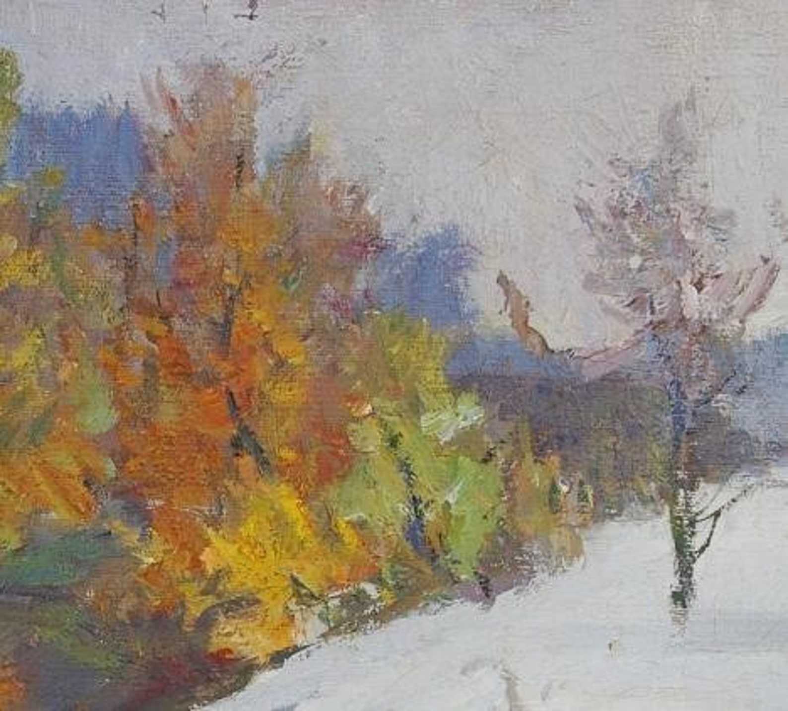 Landscape Painting Impressionism Winter Landscape Antique Oil - Etsy