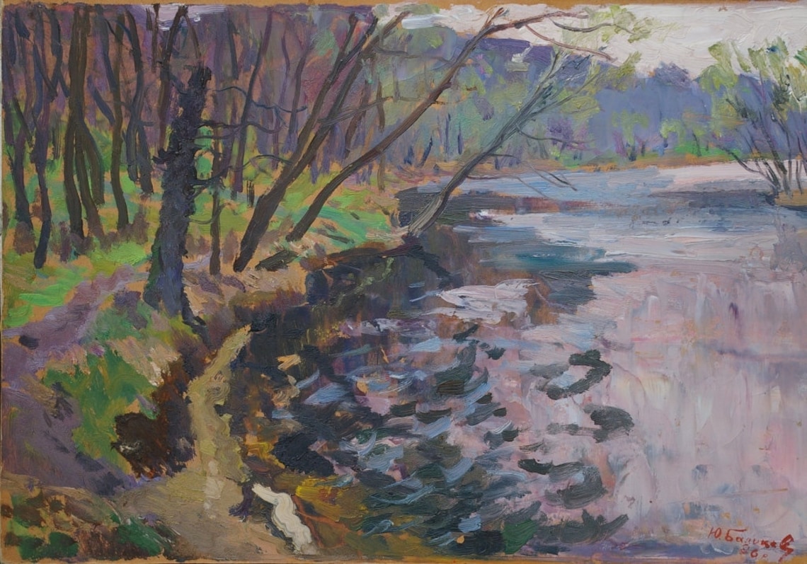 Impressionism River Painting Landscape Antique Oil Painting - Etsy