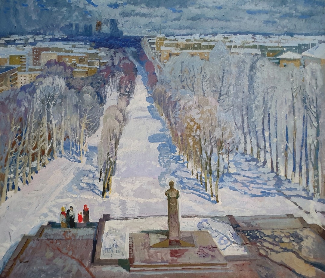Landscape Painting Impressionism Winter Landscape Antique Oil Painting ...