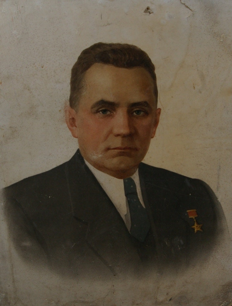 Portrait politician Large male portrait Antique oil painting | Etsy