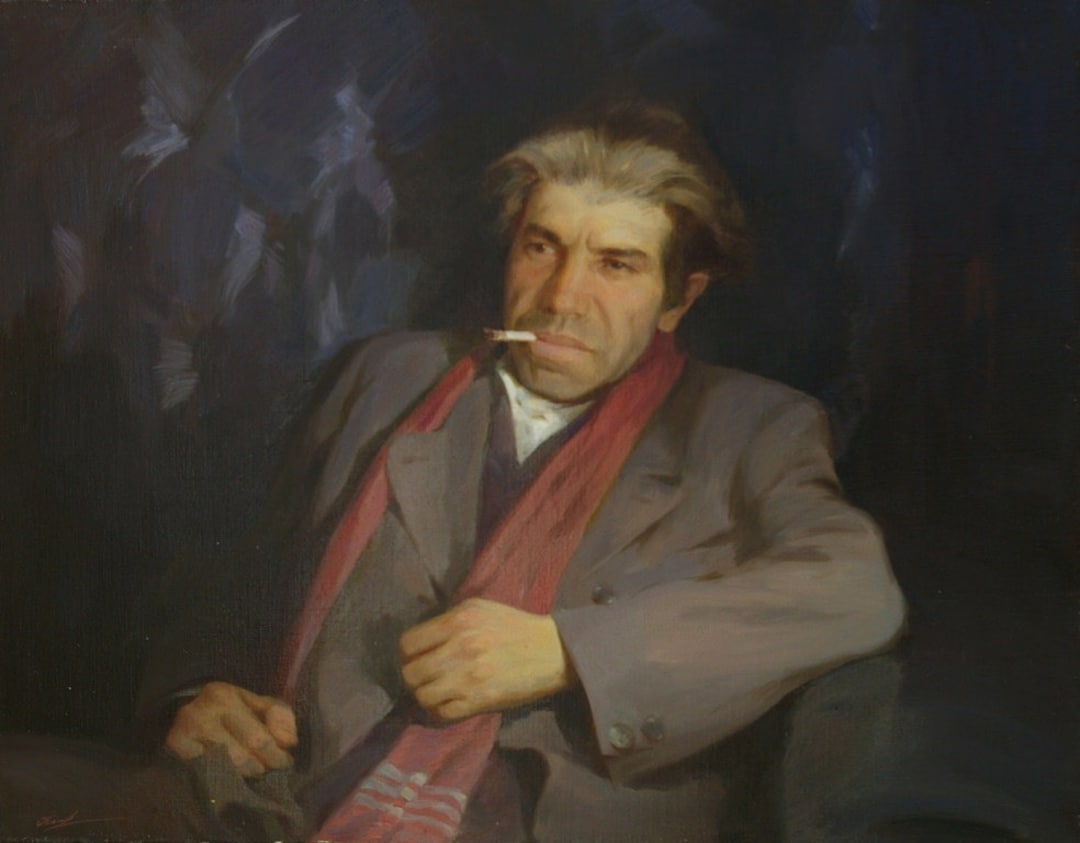 Large Male Portrait Oil Painting Original Ukrainian Artist Polyakov S ...