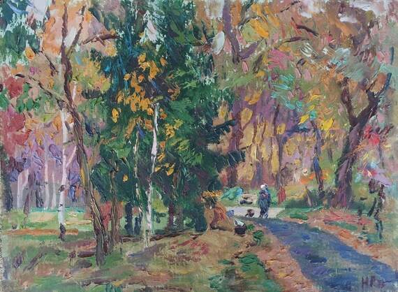 Landscape Painting Impressionism Forest Landscape Woodland | Etsy