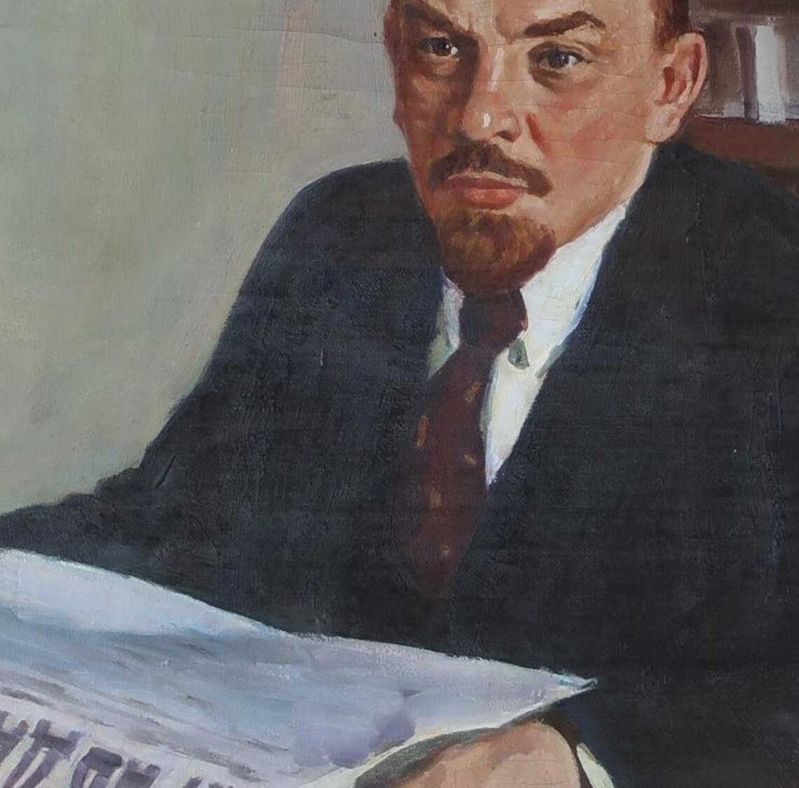 Vladimir Lenin Large Male Portrait Antique Oil Painting - Etsy