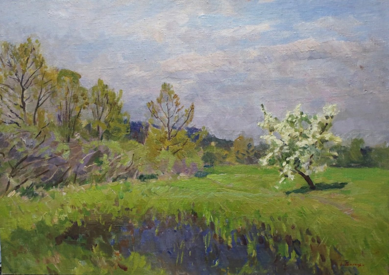 Landscape Painting Impressionism Spring Landscape Antique Oil - Etsy