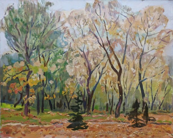 Impressionism Forest Landscape Woodland Scenery Antique Oil - Etsy