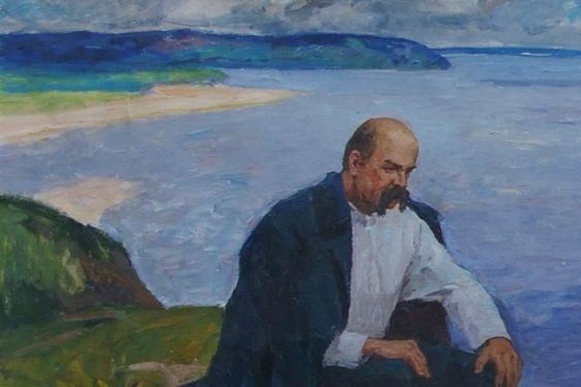 Taras Shevchenko Large Male Portrait Antique Oil Painting - Etsy