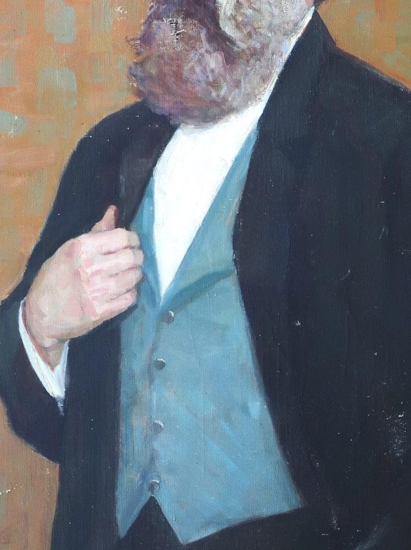 Friedrich Engels Portrait Large Male Portrait Antique Oil - Etsy
