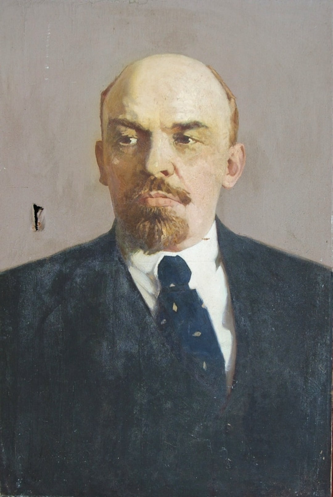 Vladimir Lenin Large Male Portrait Antique Oil Painting Original ...