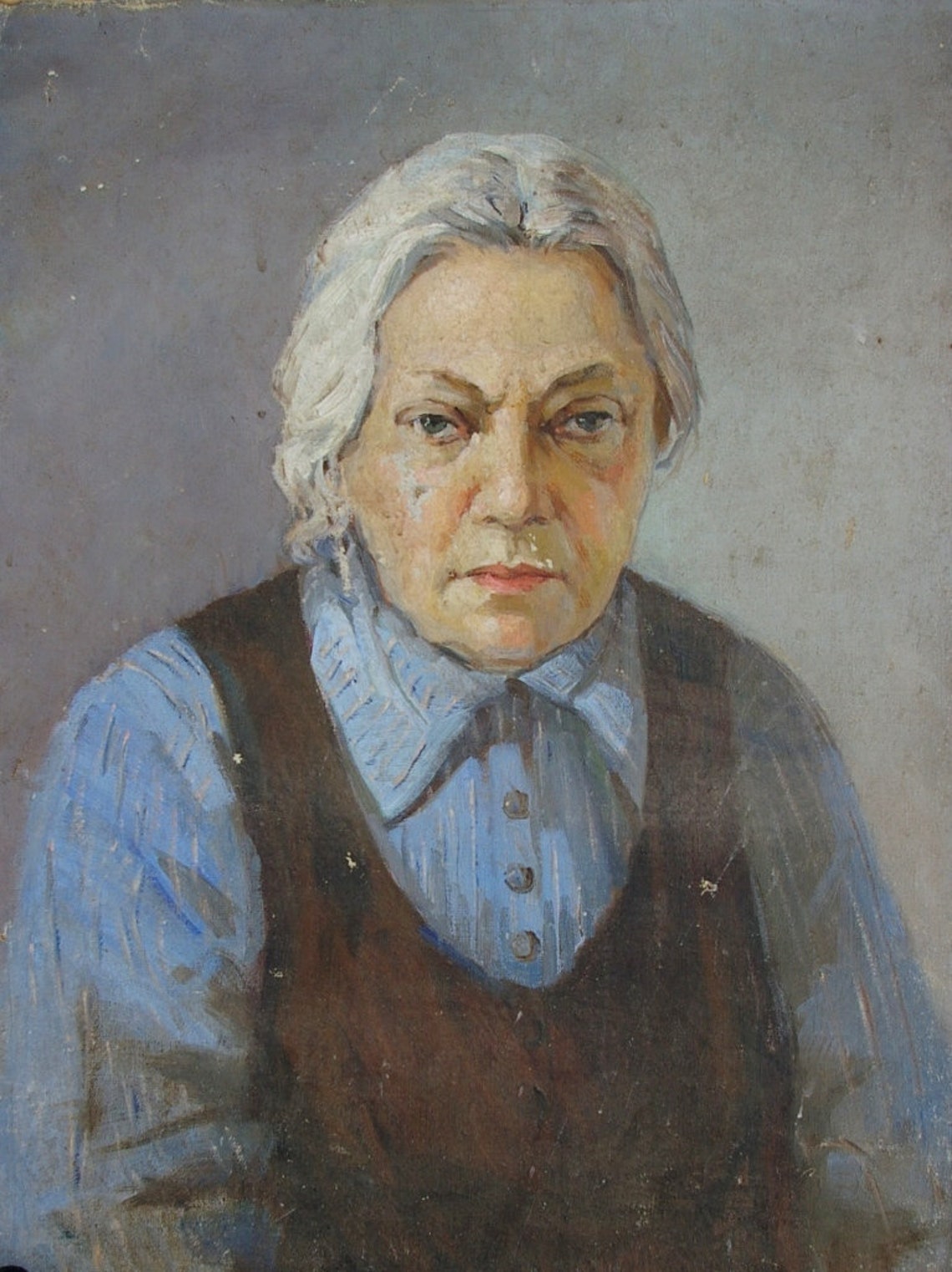 Nadezhda Krupskaya Portrait Large Portrait Antique Oil Painting ...