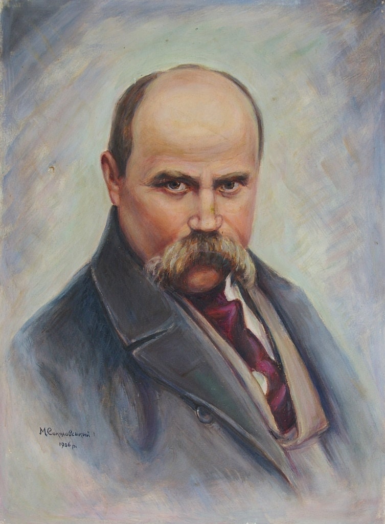 Taras Shevchenko Portrait Male Portrait Antique Oil Painting | Etsy