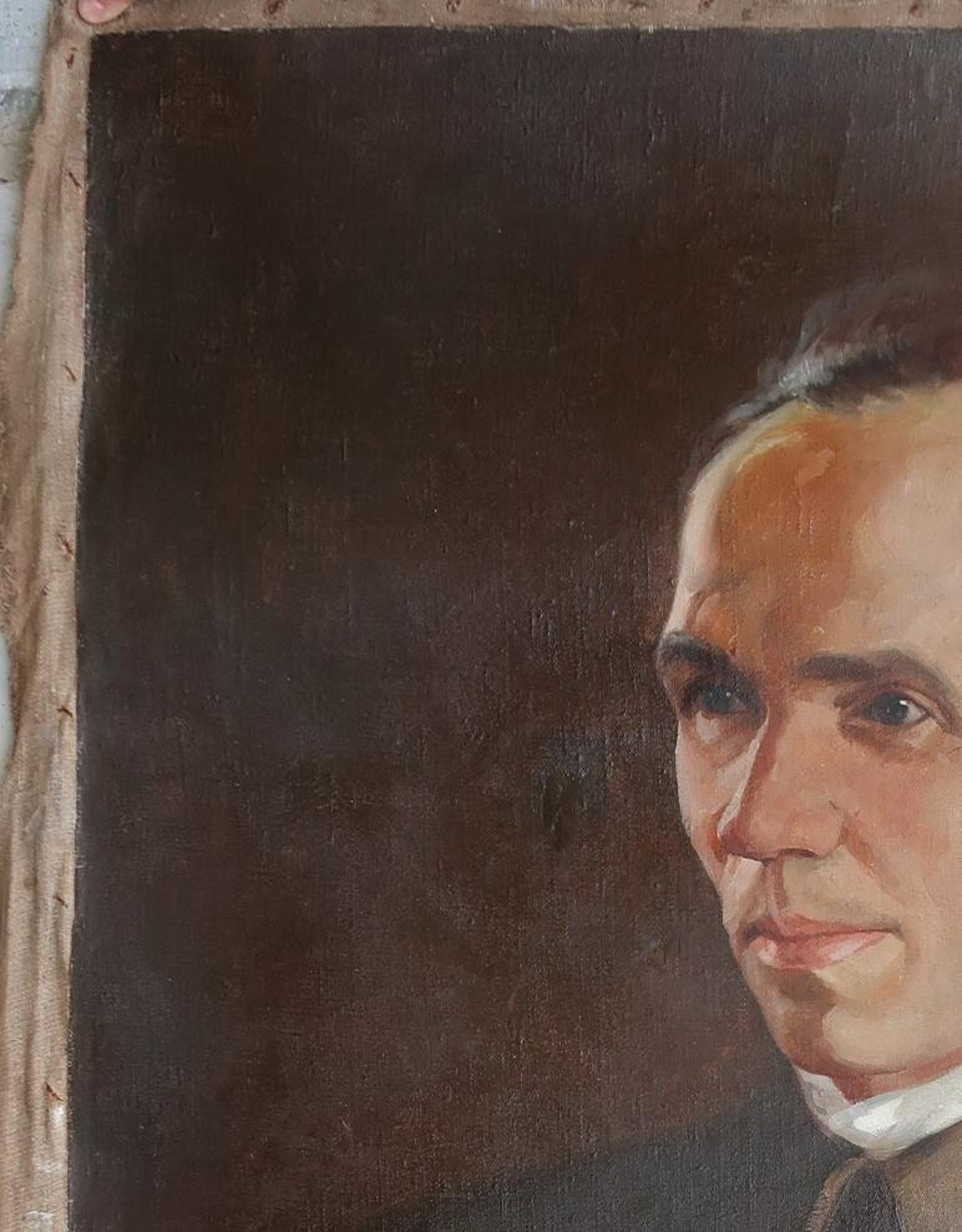 Nikolai Ostrovsky Large male portrait Antique oil painting | Etsy