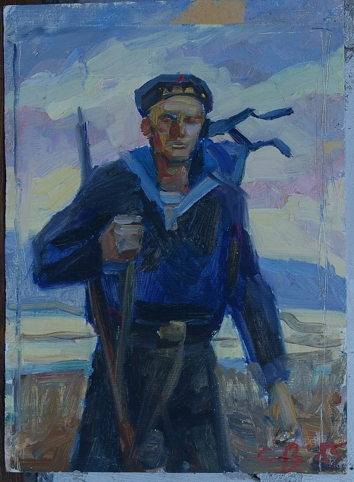 Battle Painting Portrait Soldier Armed Forces Antique Oil Painting ...