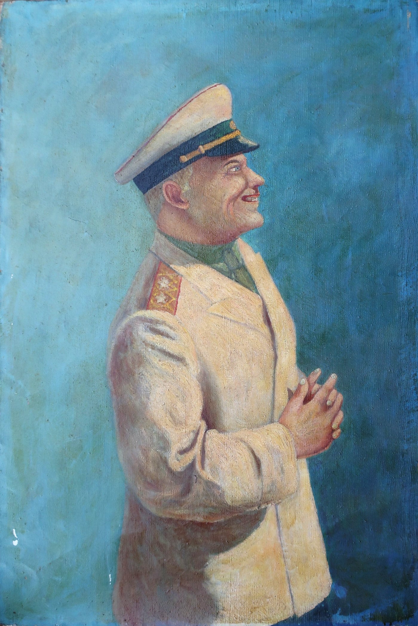 Portrait Soviet Man Antique Oil Painting Original Socialist | Etsy