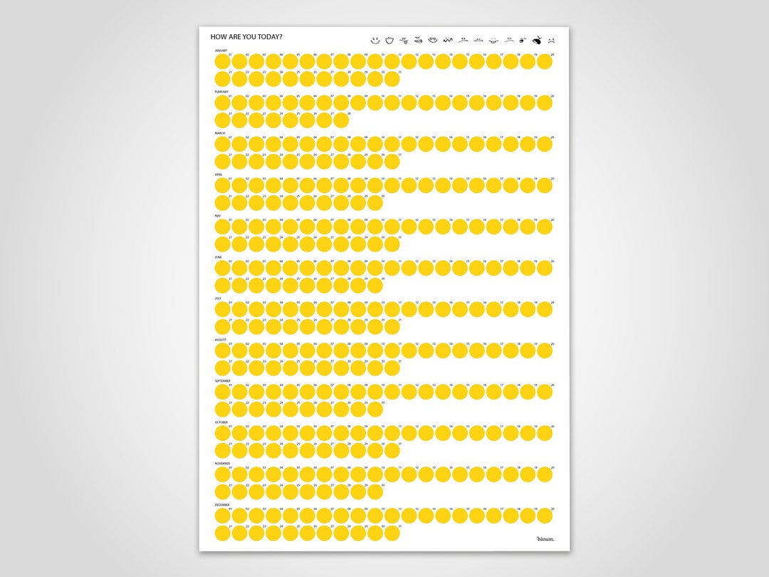 Banum Smiley Yellow Calendar 2023, Calendar Planner, Poster Calendar ...