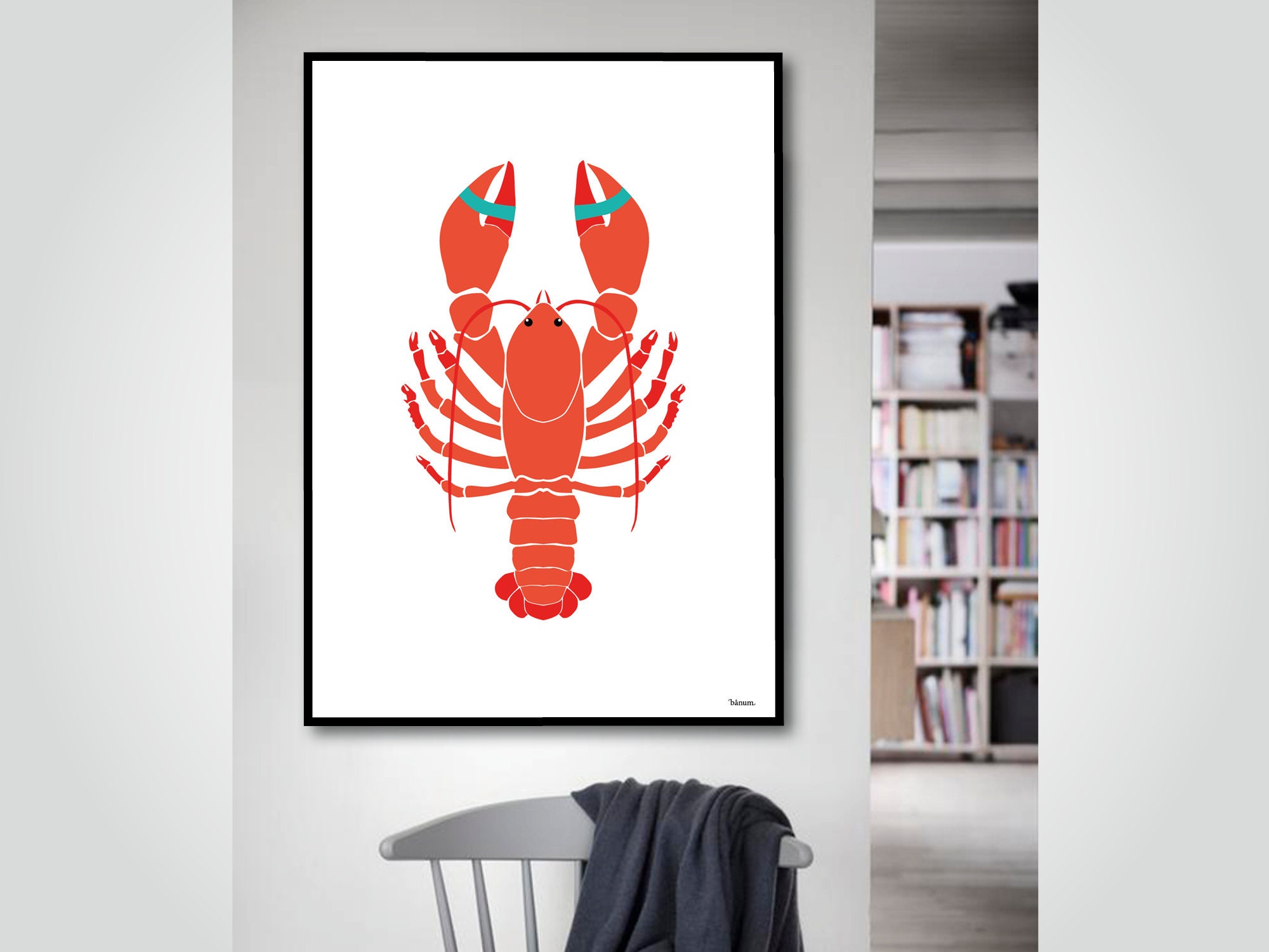 Banum Hummer Poster Hummer Kunstdruck Küche Bild Hummer - Etsy.de