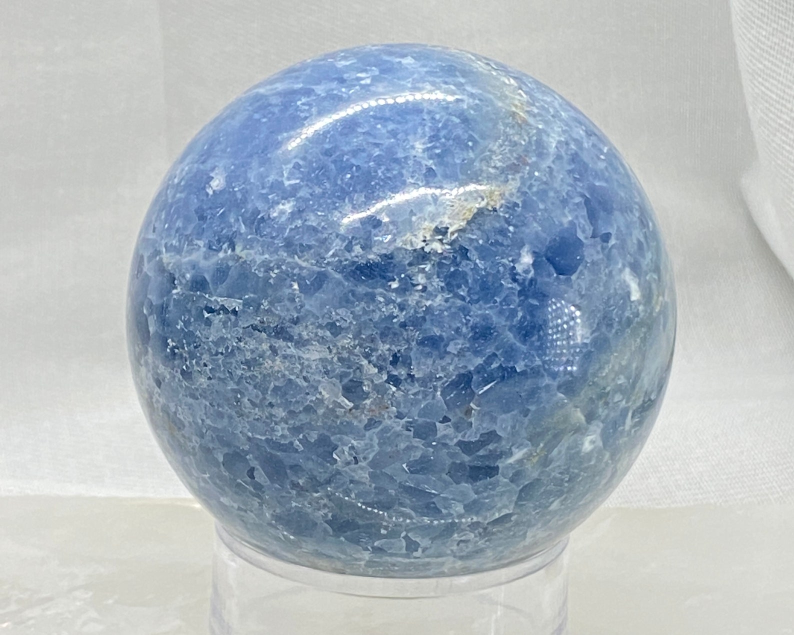2.6, Blue Calcite Sphere, Polished Blue Calcite Sphere, Natural Blue ...