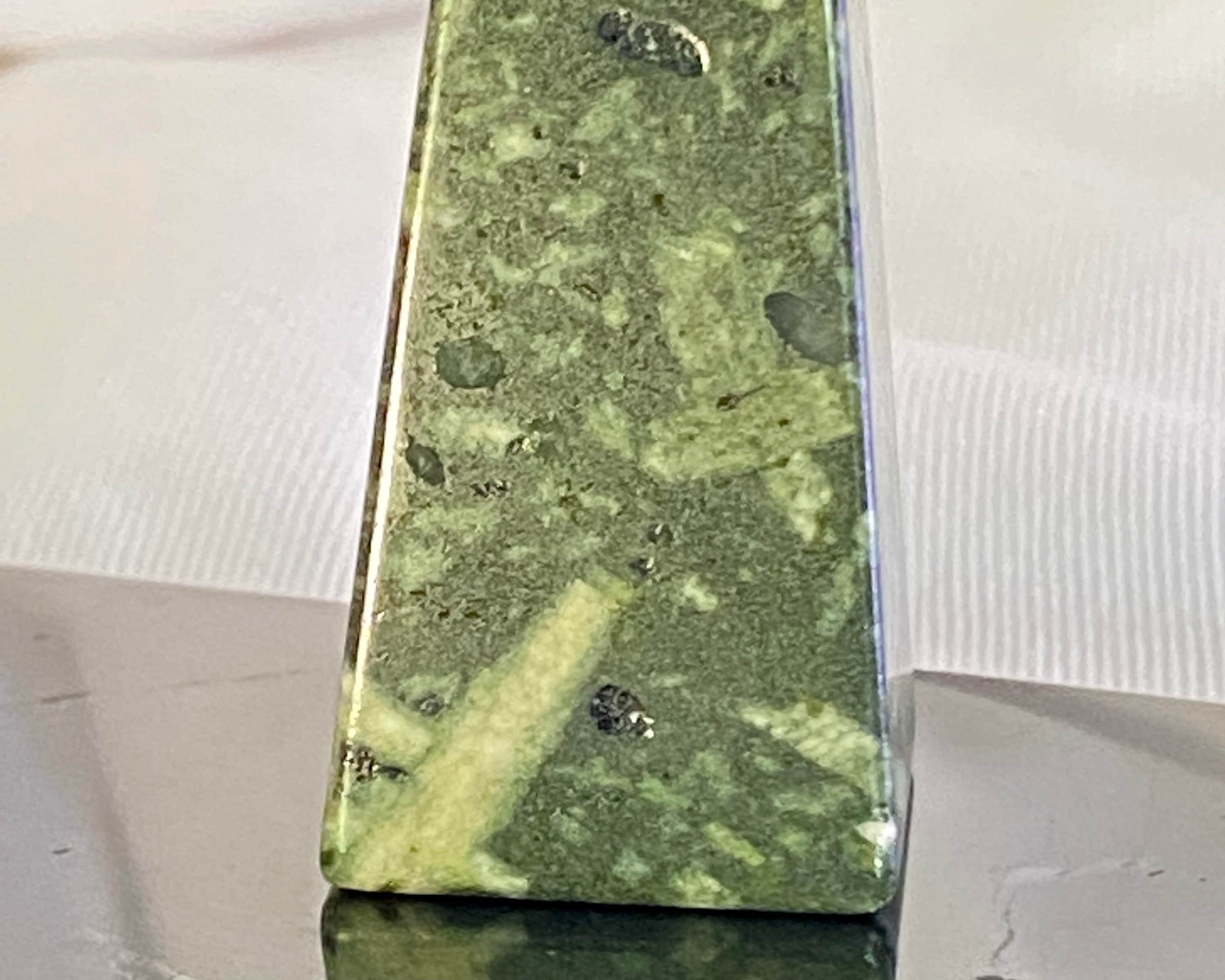 3.4”, 72.2g, Chinese Writing Stone, Green Porphyrite Tower, Porphyry ...