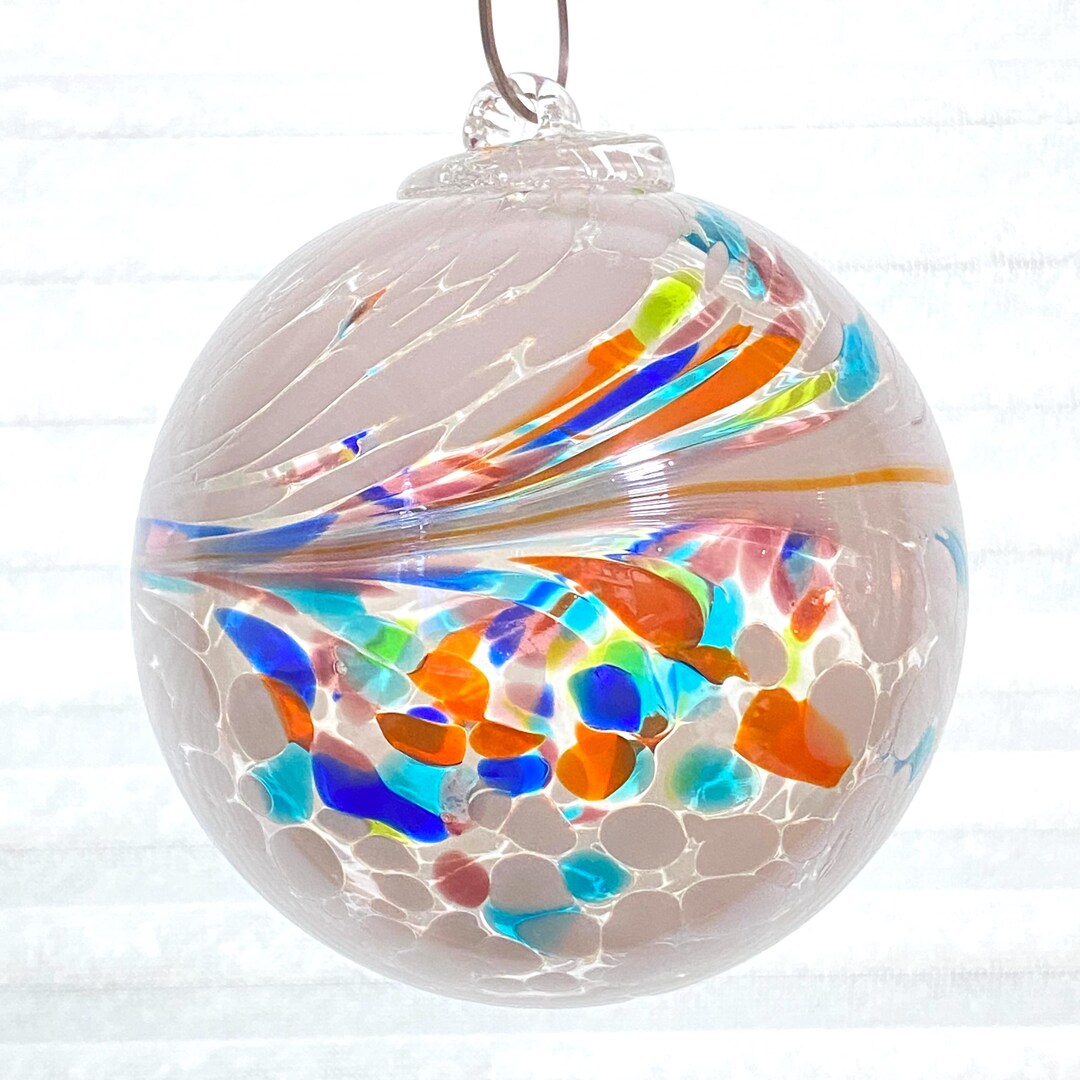 Hand Blown Glass Friendship Ball, Suncatcher, Glass Window Ornament ...