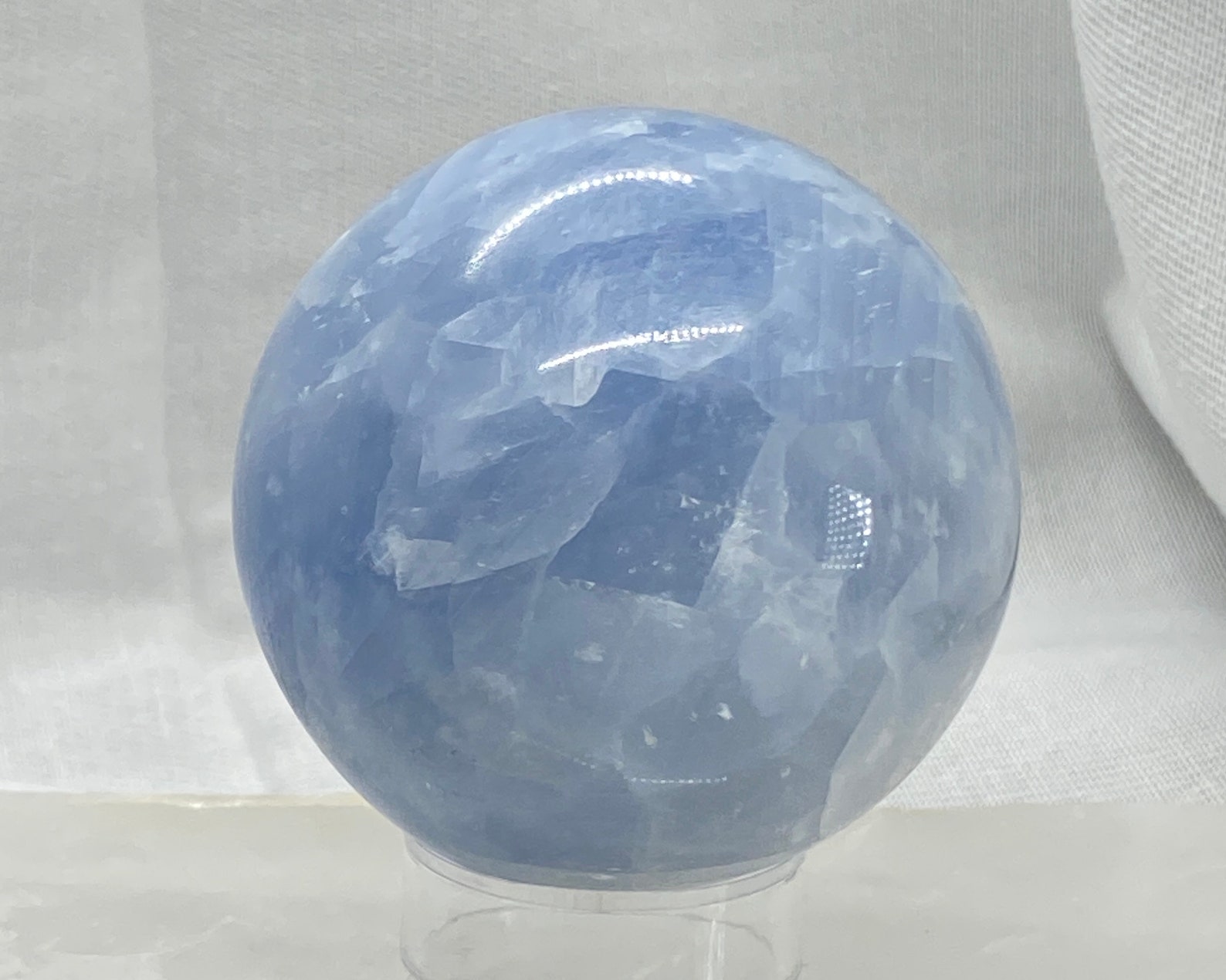 2.4 Blue Calcite Sphere Polished Blue Calcite Sphere | Etsy