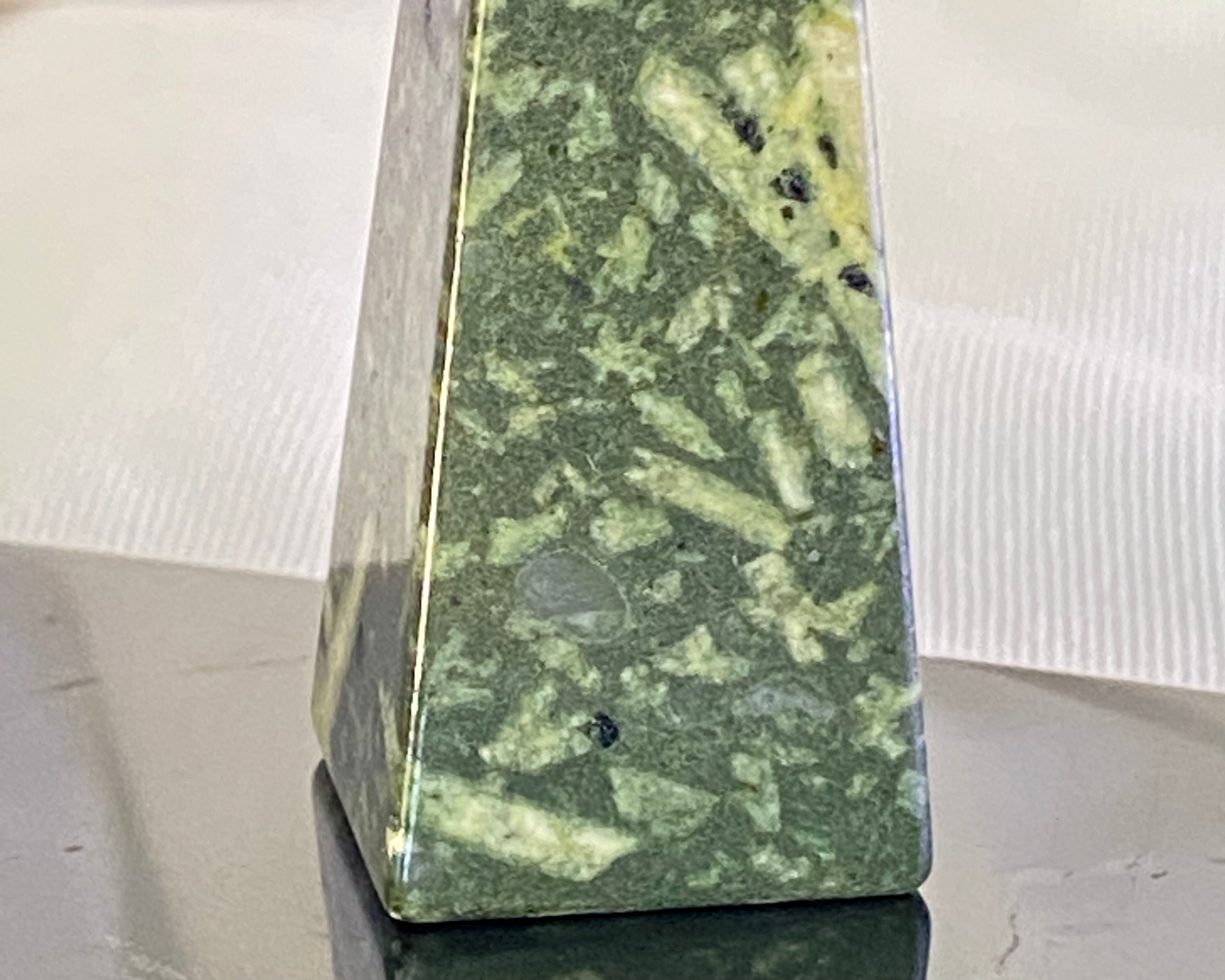 3.4”, 72.2g, Chinese Writing Stone, Green Porphyrite Tower, Porphyry ...