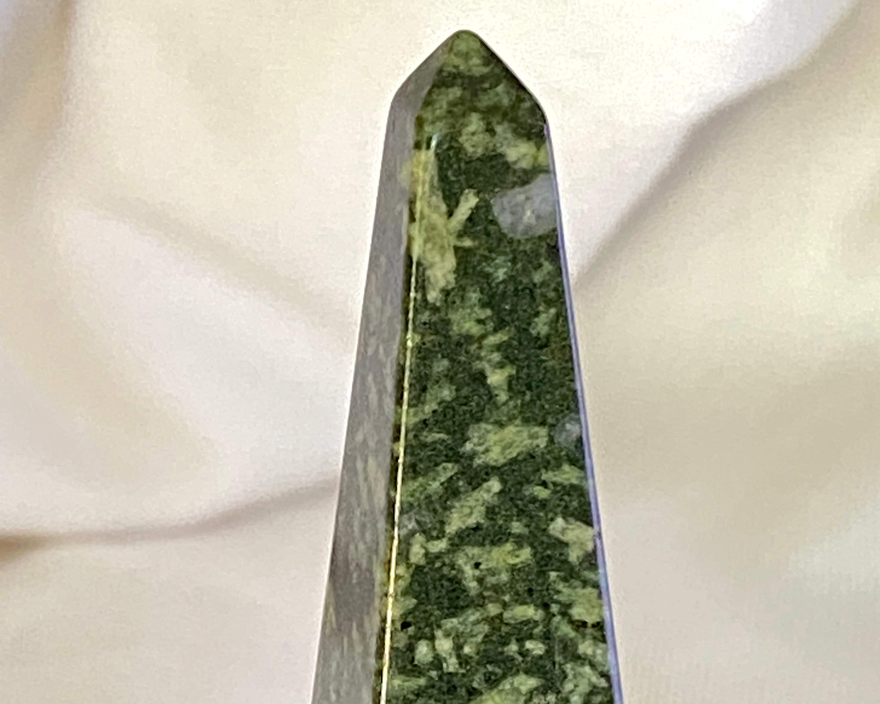 3.4”, 72.2g, Chinese Writing Stone, Green Porphyrite Tower, Porphyry ...