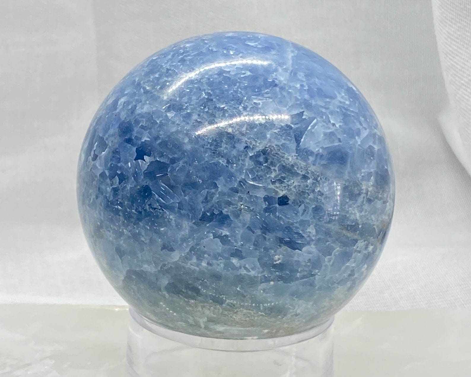 2.6, Blue Calcite Sphere, Polished Blue Calcite Sphere, Natural Blue ...