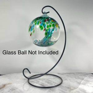 9” Tall, Friendship Ball Display Stand, Black Iron Hanging Stand, Iron ...
