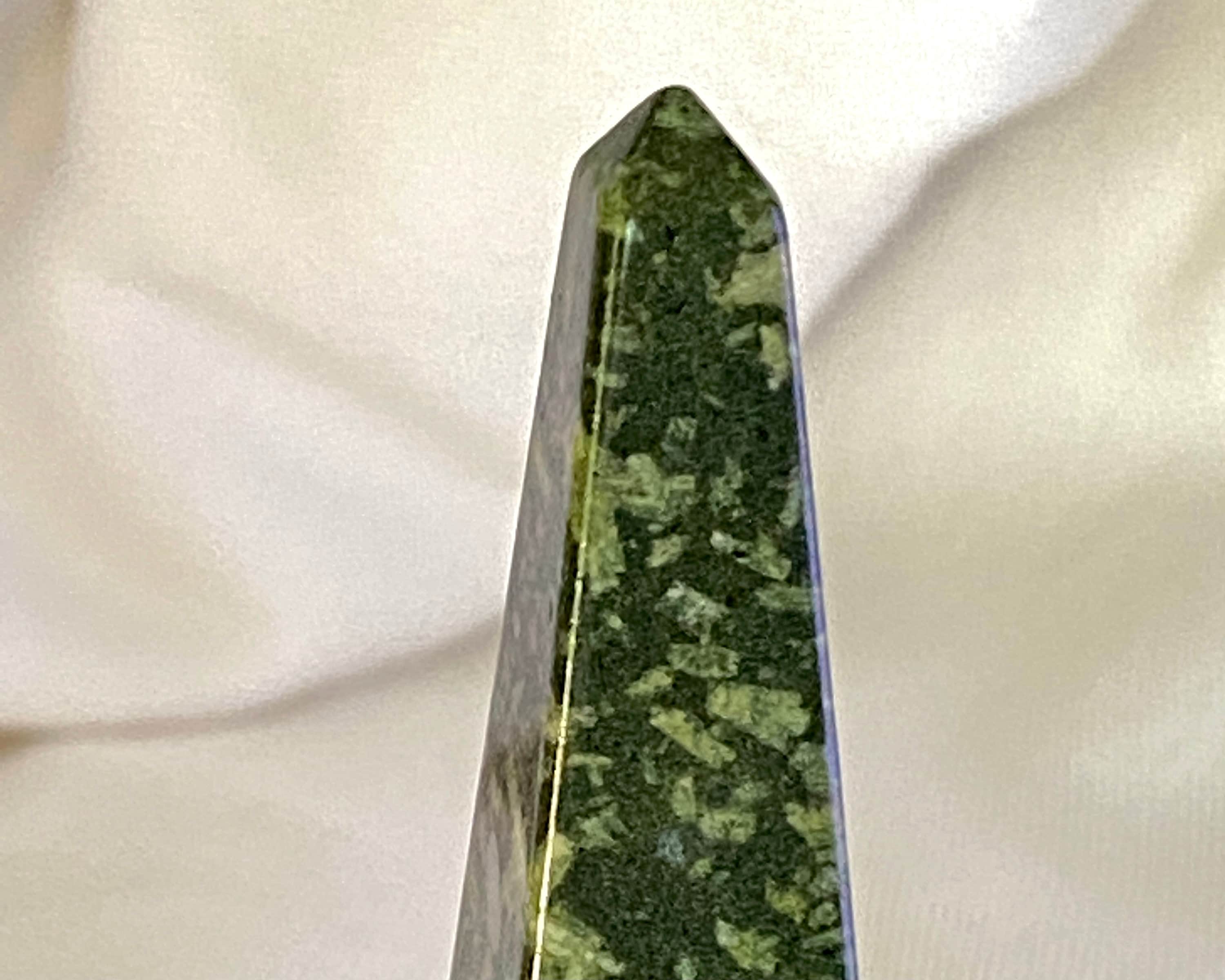 3.4”, 72.2g, Chinese Writing Stone, Green Porphyrite Tower, Porphyry ...