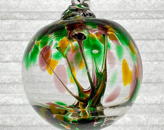 Hand Blown Glass Friendship Ball, Suncatcher, Glass Window Ornament ...