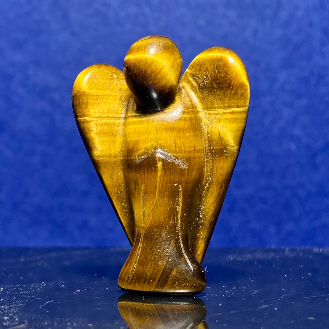 1.65"h Tigers Eye Angel, Polished Tigers Eye Angel, Natural Tigers Eye ...