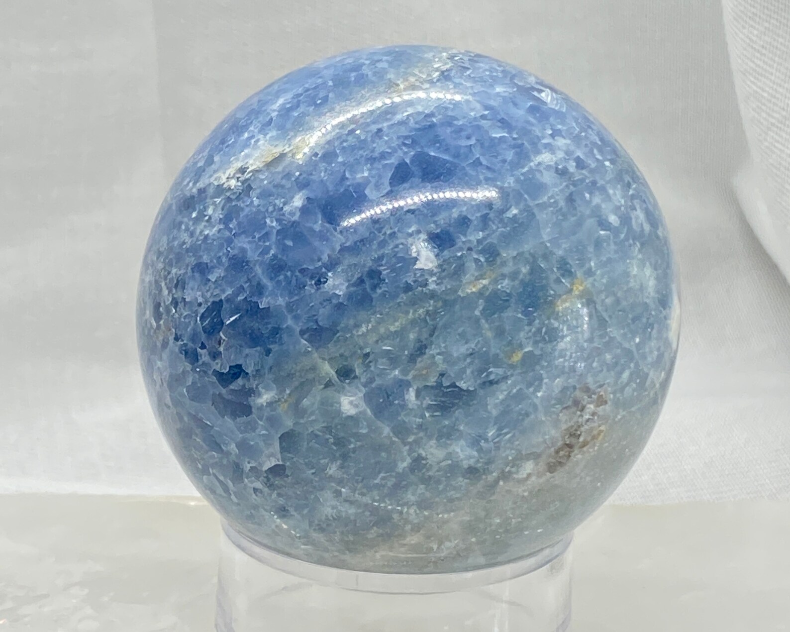 2.6, Blue Calcite Sphere, Polished Blue Calcite Sphere, Natural Blue Calcite Stone, Blue Calcite ...