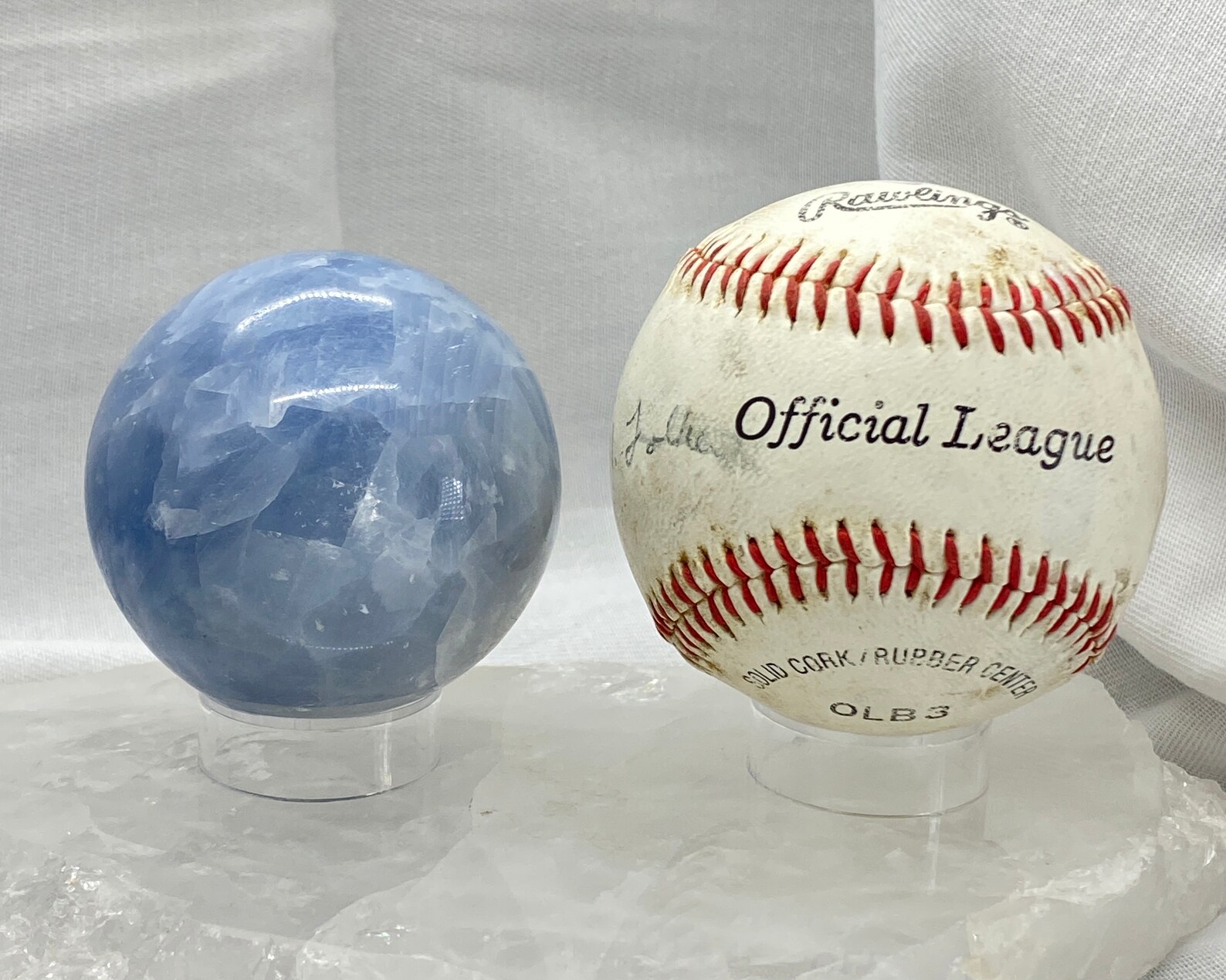 2.4”, Blue Calcite Sphere, Polished Blue Calcite Sphere, Natural Blue ...