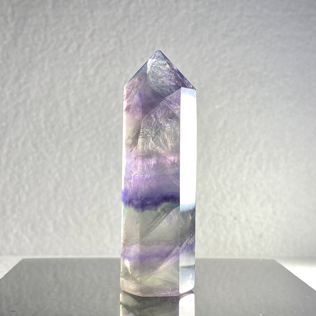 2.8" Rainbow Purple Fluorite Obelisk / Monument, Polished Fluorite ...
