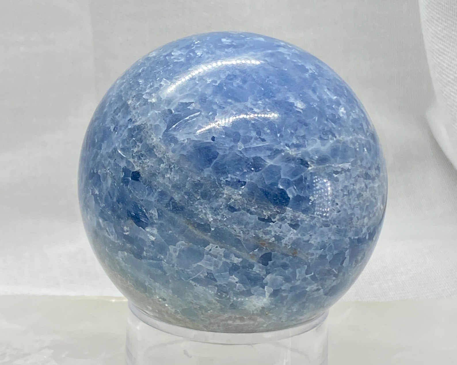 2.6, Blue Calcite Sphere, Polished Blue Calcite Sphere, Natural Blue ...