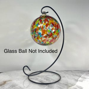 9” Tall, Friendship Ball Display Stand, Black Iron Hanging Stand, Iron ...