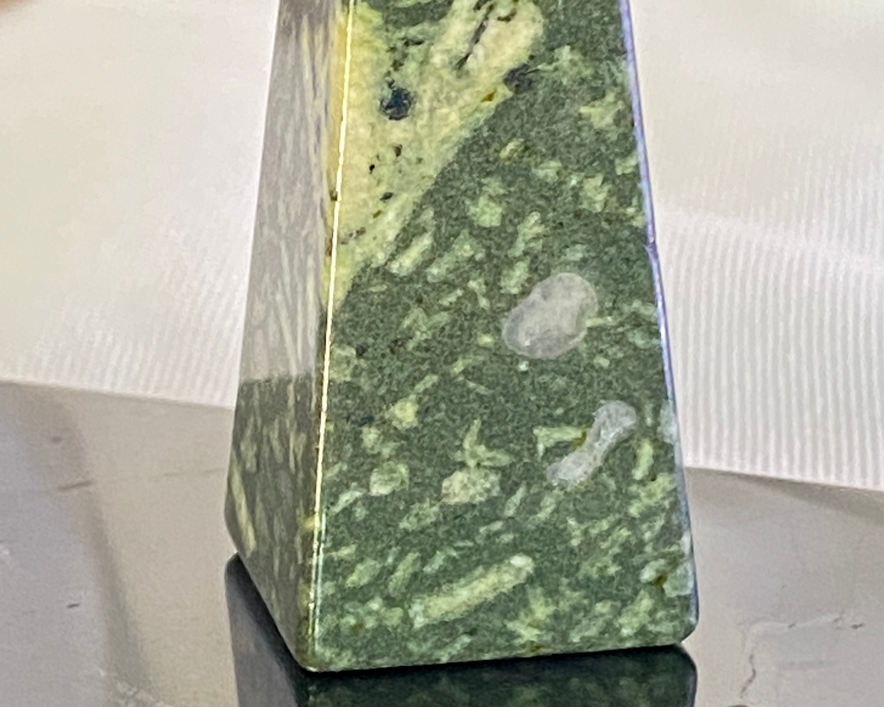 3.4”, 72.2g, Chinese Writing Stone, Green Porphyrite Tower, Porphyry ...