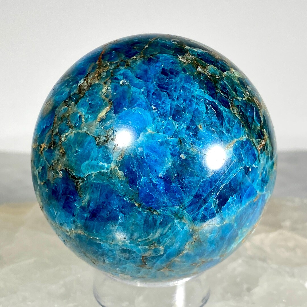 2.41", Blue Apatite Sphere, Polished Apatite Sphere, Natural Apatite ...